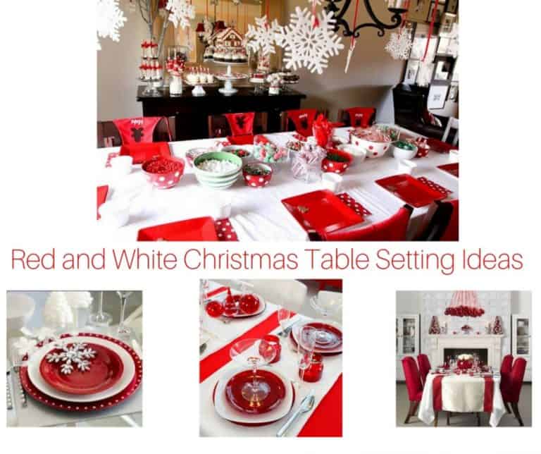 Red and White Christmas Table Setting Ideas - Hip Hoo-Rae