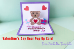 DIY Bear Valentine's Day Pop Up Card - Hip Hoo-Rae